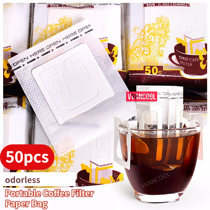Portable Coffee Filter Paper Bag Hanging Ear Drip Coffee Bag Single ...