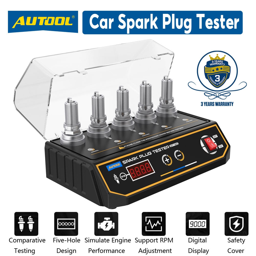 AUTOOL SPT360 Spark plug Tester 200-9000RPM Spark plug performance test ...
