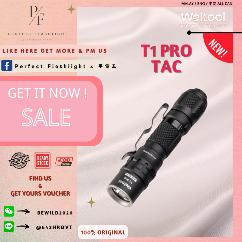 Perfect Flashlight Weltool T1 Pro TAC 14500 Tactical Flashlight ...