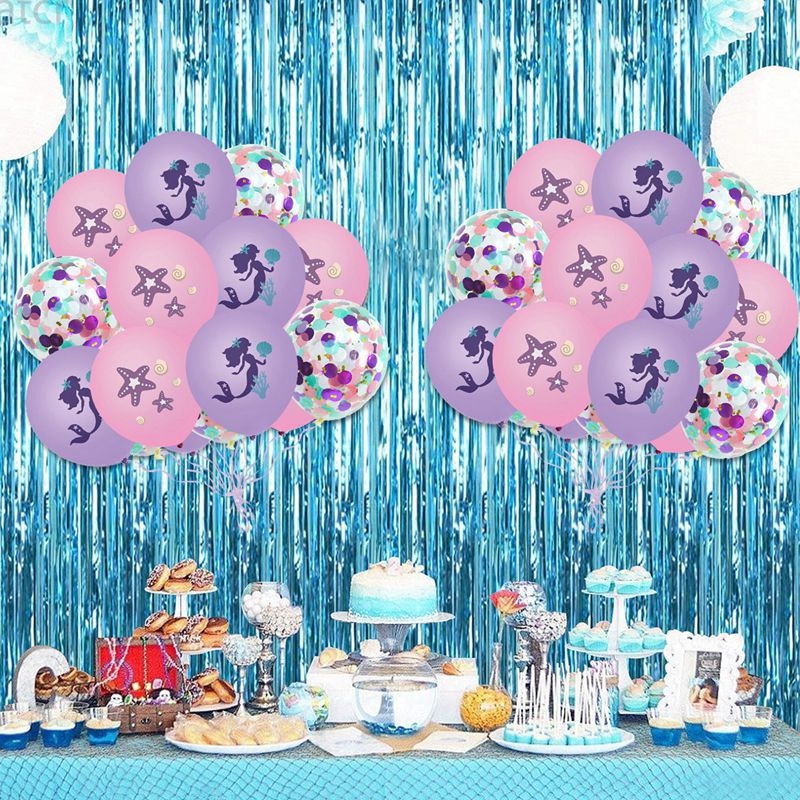 Little Mermaid theme Party Balloons Under The Sea Mermaid Birthday ...