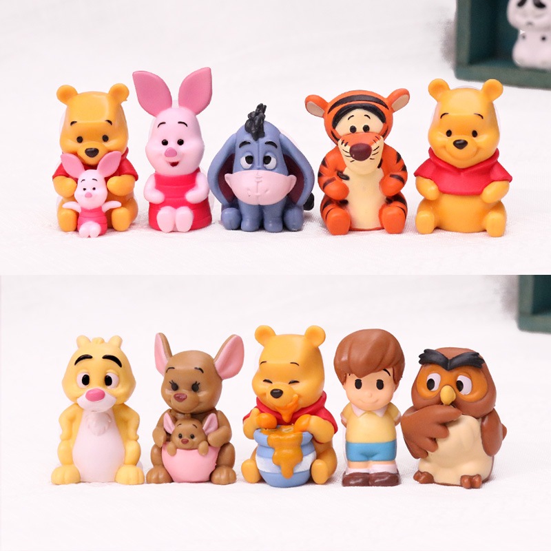 10Pcs/Set 5-6cm Anime Cartoon Winnie the Pooh Piglet Robin Tigger ...