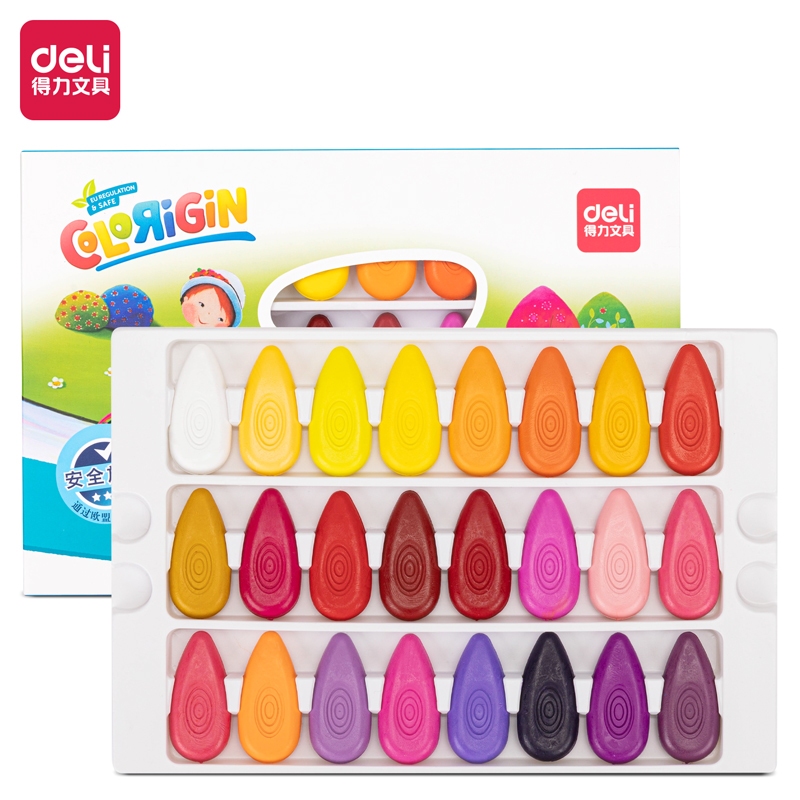 Deli 72074-48_48 color water drop crayons (mixed) (box) | Shopee ...