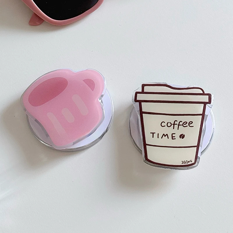 Korean Cute Cartoon Coffee Time Magnetic Holder Grip Tok Griptok Phone ...