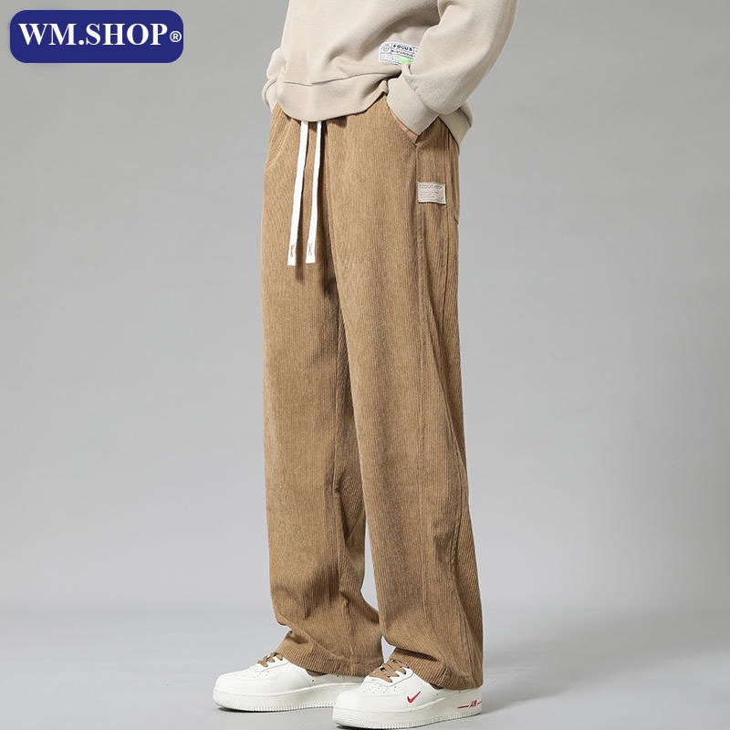 WM Korean Corduroy Pants For Men Khaki Baggy Straight Cut Slacks Slocks ...