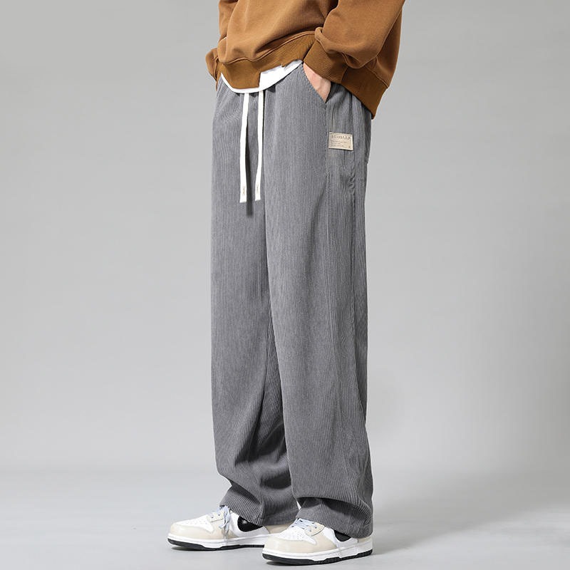 WM Korean Corduroy Pants For Men Khaki Baggy Straight Cut Slacks Slocks ...