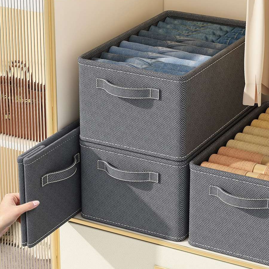 Stackable Clothes Organizer Collapsible Shirt Jeans Storage Box Closet ...