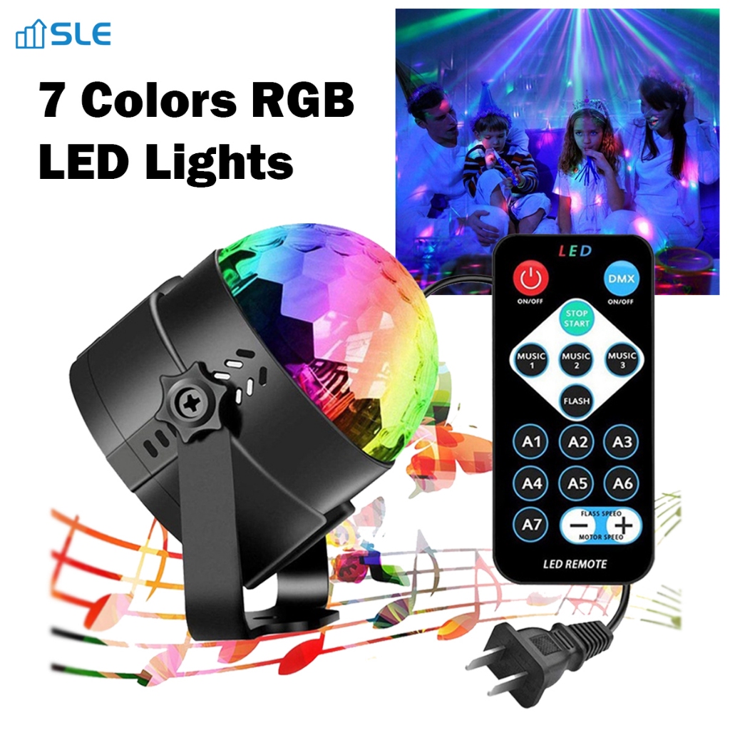 LED Party Light RGB Disco Ball Party Bar KTV 7 Modes Sound Activated ...