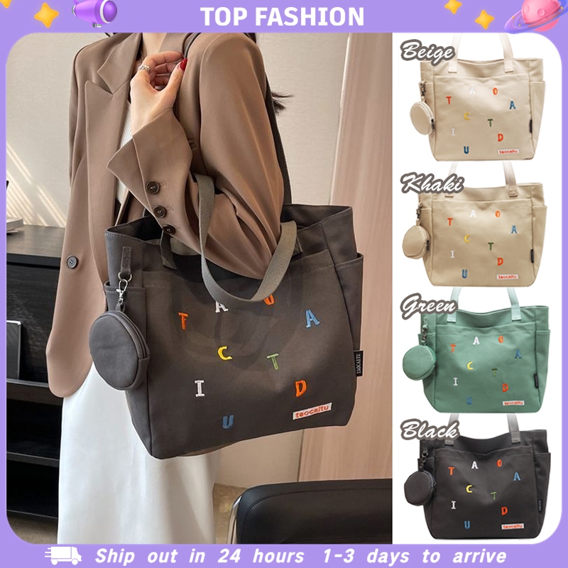 TF071 COD Large Canvas Sling Bag For Women With Wallet Korean Style Cross Shoulder Handbag ...