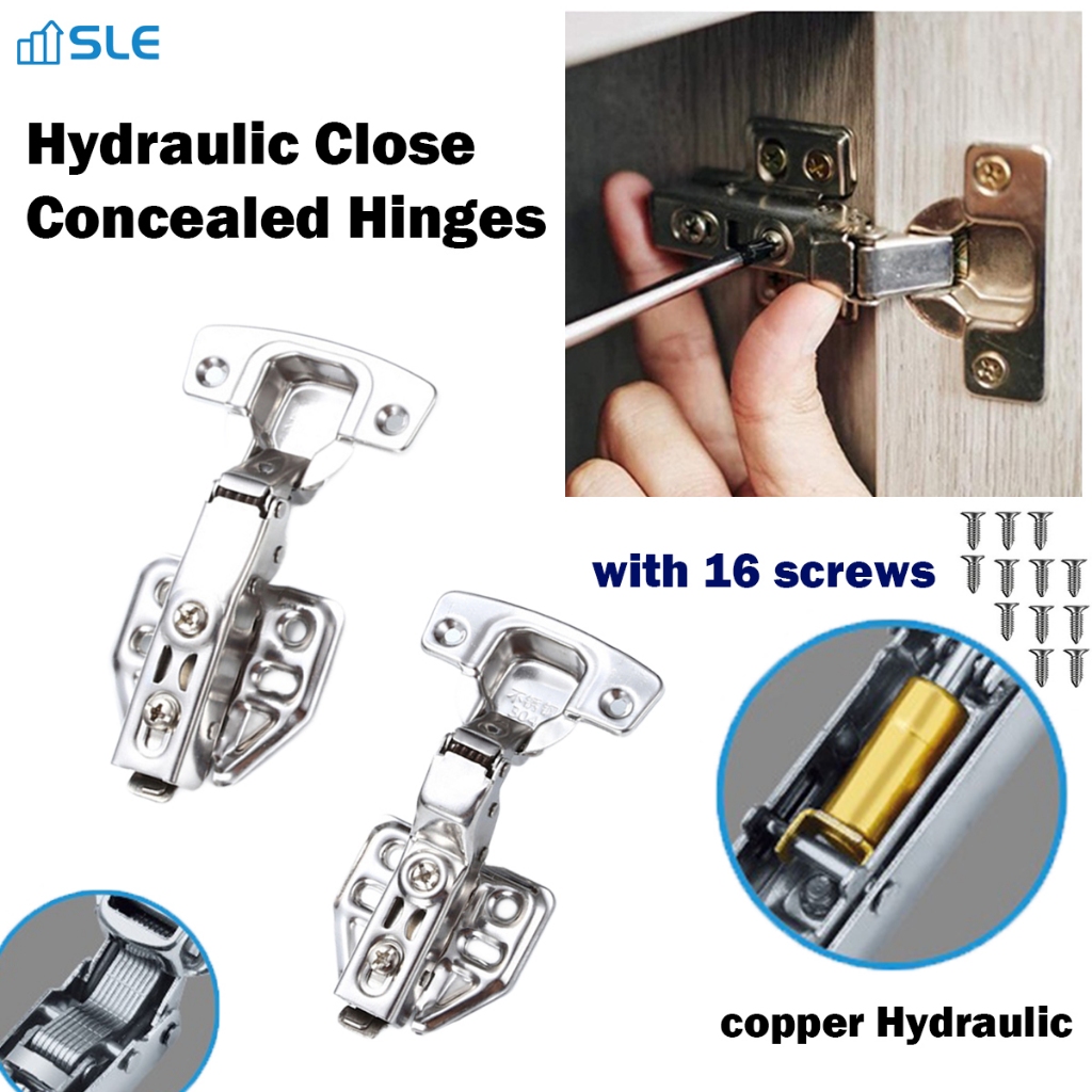 Hydraulic Soft Close Concealed Hinges Regular for Cabinet Door DIY 1 pair H1 H2 H3 | Shopee ...