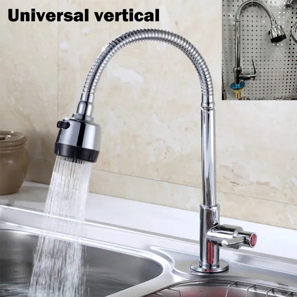 360° Swivel Pull-Out Kitchen Faucet with Dual Spray and Durable ...