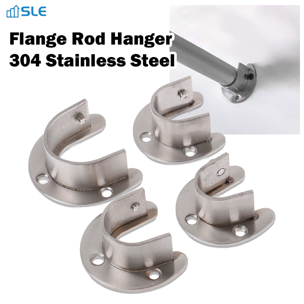 Flange Rod Hanger Wardrobe Bracket StainlessSteel Rod Socket U Shaped ...