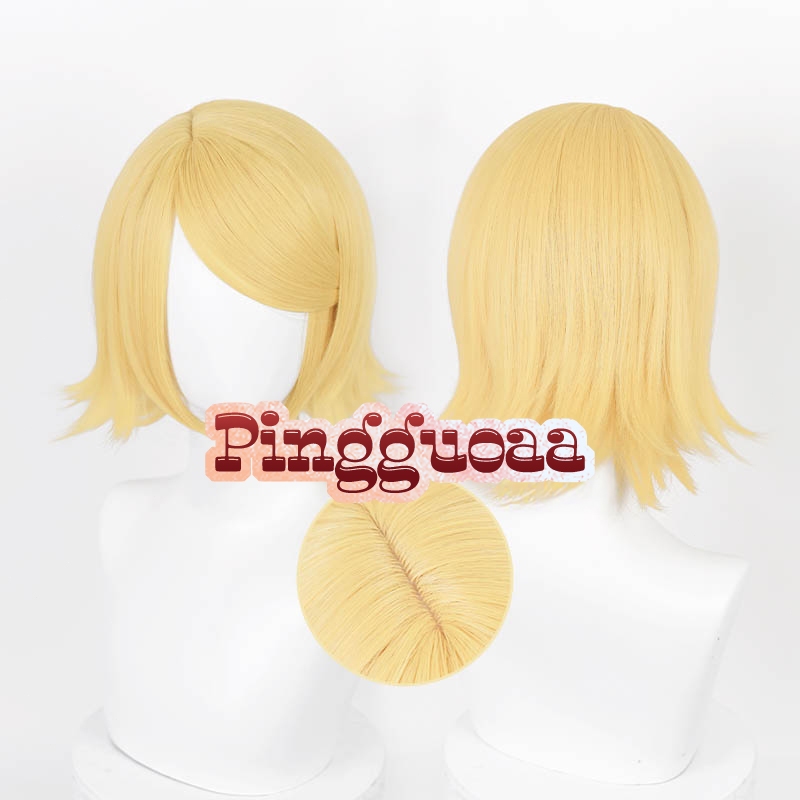 Anime Vocaloid Kagamine Rin/Kagamine Len Cosplay Wig 30cm Short Gold ...