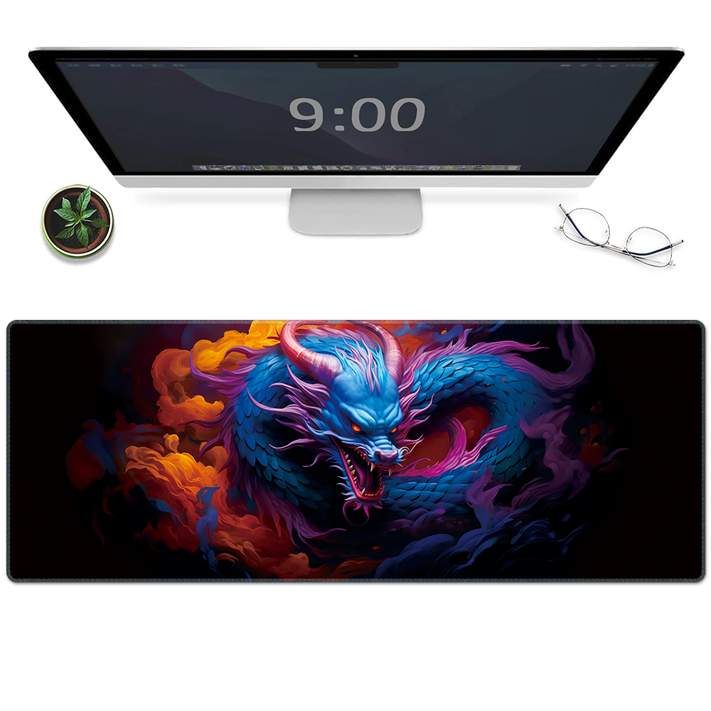 Cool Blue Dragon Mousepads Unique Design Large Gaming Mouse Pad with ...