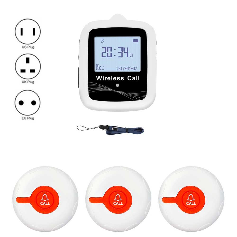 CATEL CTW07 Belt Waiter Receiver and 3 pcs of Waterproof Call Buttons ...