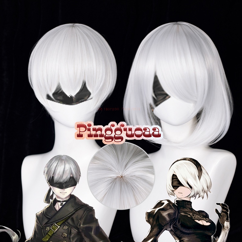 Game NieR:Automata YoRHa No.2 Type B 2BYoRH 9S 2B Cosplay Wig 28cm ...
