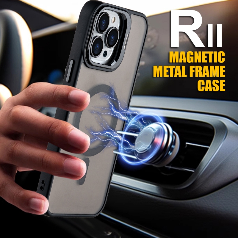 RII Shockproof Phone Case with Metal Stand Bracket Magnetic Case for ...