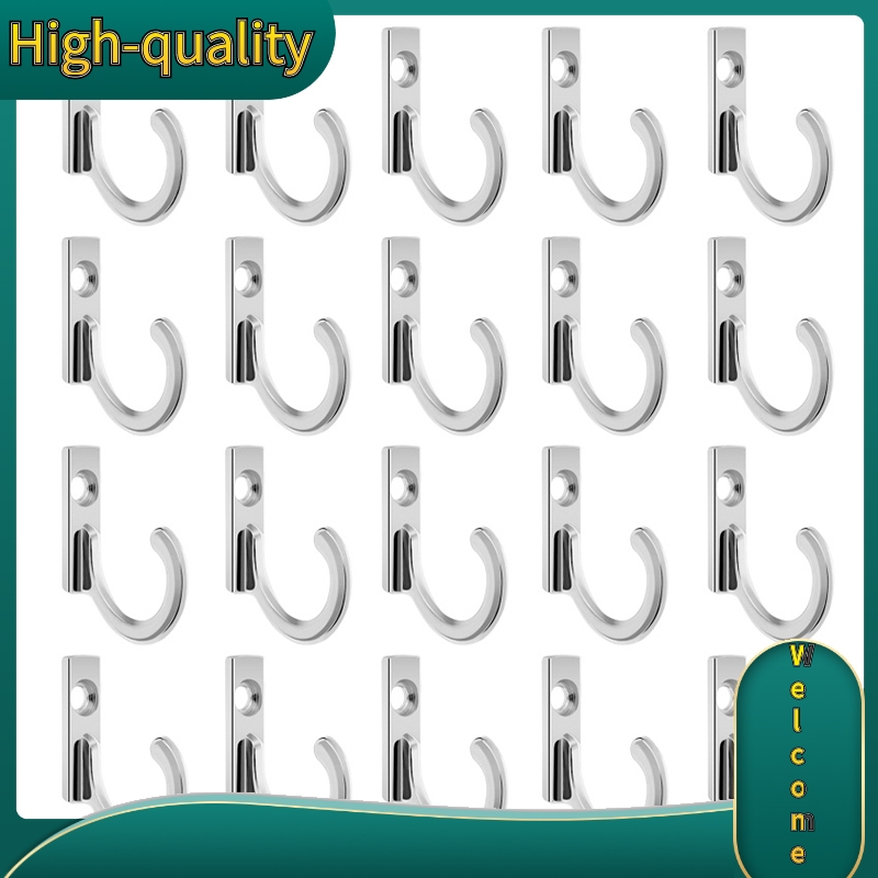 20 Pieces Wall Mounted Single Hook Robe Hooks Coat Hooks and 20 Pieces ...