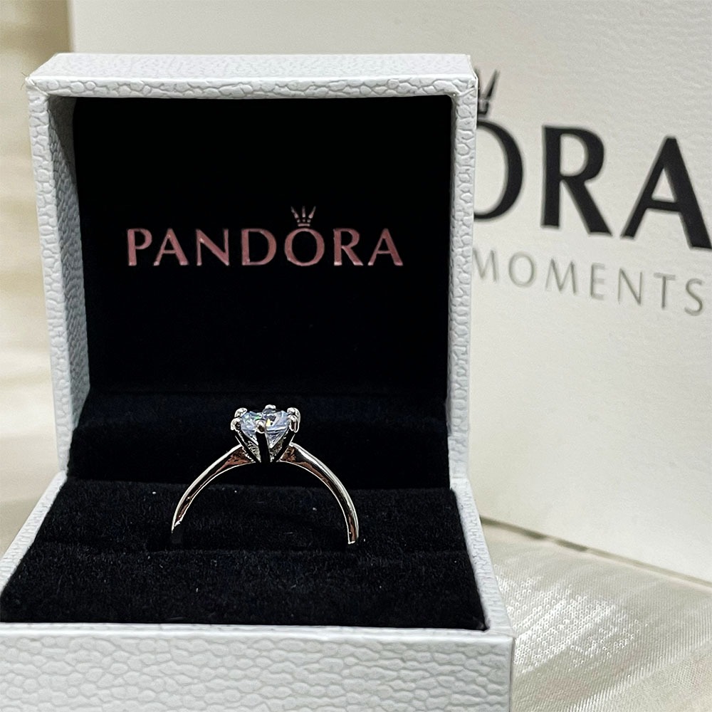 Pandora With Promise Box Adjustable Promise Ring Cubic Zirconia Diamond ...