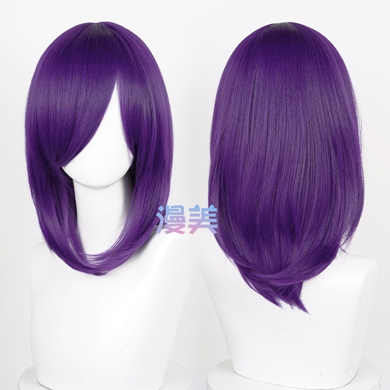 Girls Long Bangs Cosplay Wig 40cm Long Universal Straight Multicolor ...