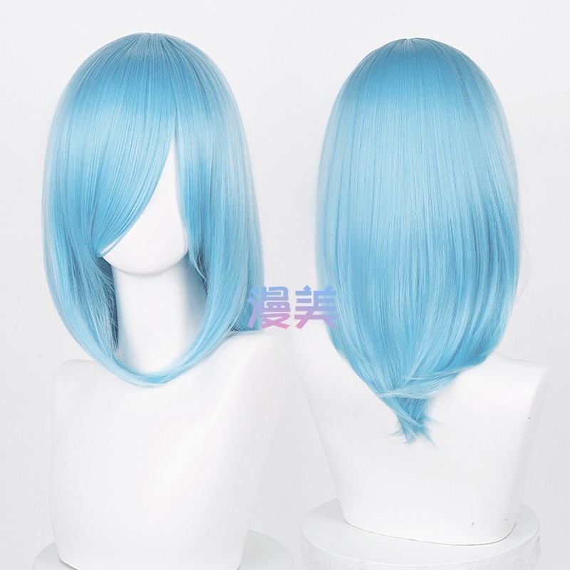 Girls Long Bangs Cosplay Wig 40cm Long Universal Straight Multicolor ...