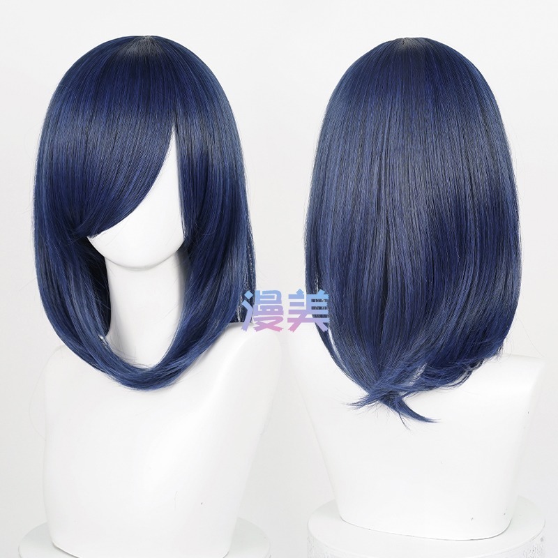 Girls Long Bangs Cosplay Wig 40cm Long Universal Straight Multicolor ...