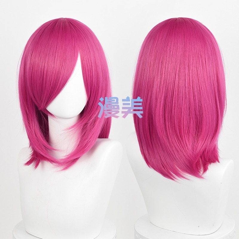 Girls Long Bangs Cosplay Wig 40cm Long Universal Straight Multicolor ...