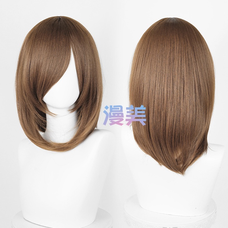 Girls Long Bangs Cosplay Wig 40cm Long Universal Straight Multicolor ...