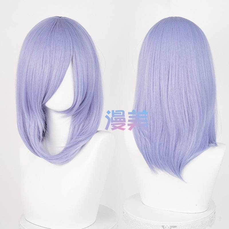 Girls Long Bangs Cosplay Wig 40cm Long Universal Straight Multicolor ...