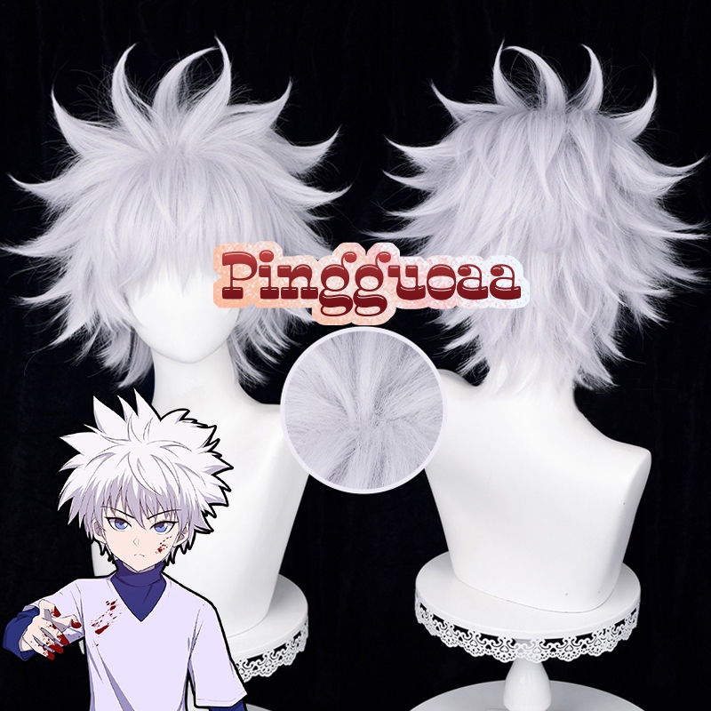 Anime Hunter x Hunter Killua Zoldyck Cosplay Wig 30cm Silver White ...