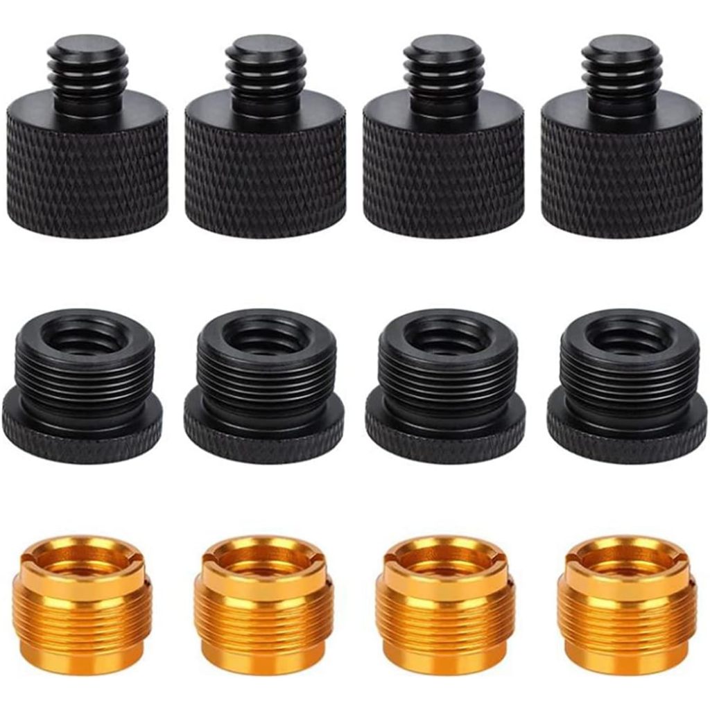 12 Pieces Mic Thread Adapter Set Mic Stand Adapter 5/8 Female to 3/8 ...