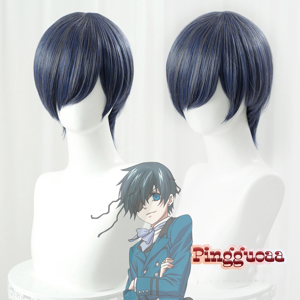 Ciel Phantomhive Cosplay Black Butler Cosplay Grey Blue Wig Cosplay ...