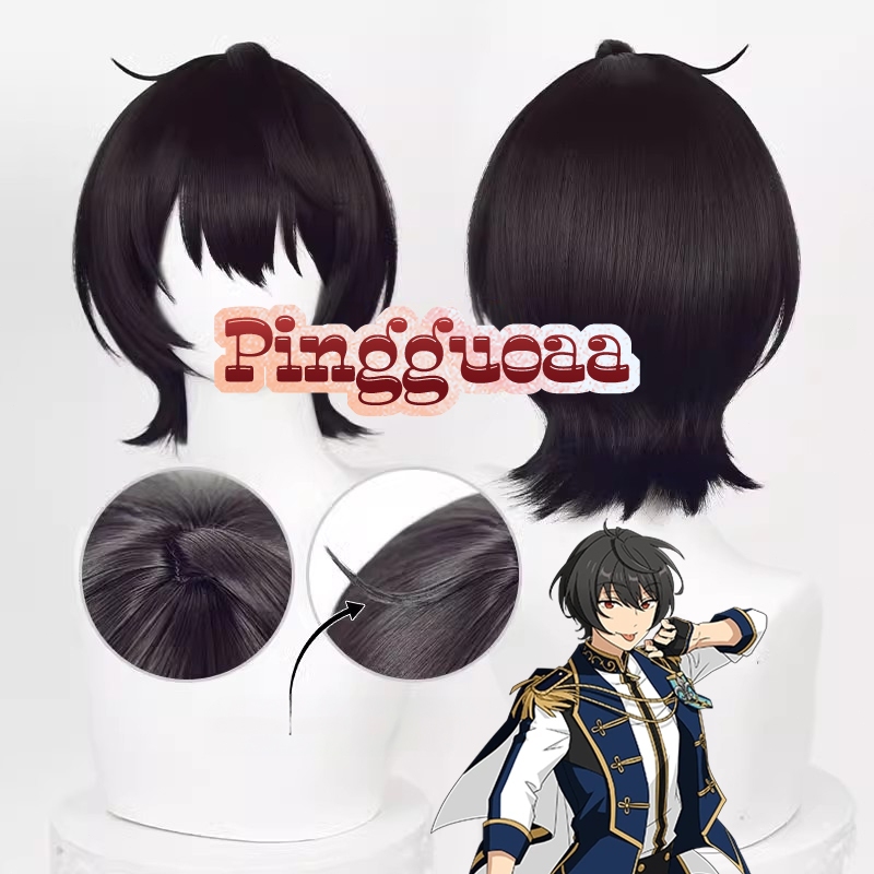 Ensemble Stars ES Knights Sakuma Ritsu Cosplay Wigs 32cm Black Short ...