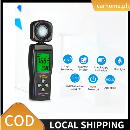 SMART SENSOR Mini Digital Lux Meter LCD Display Handheld Illuminometer ...