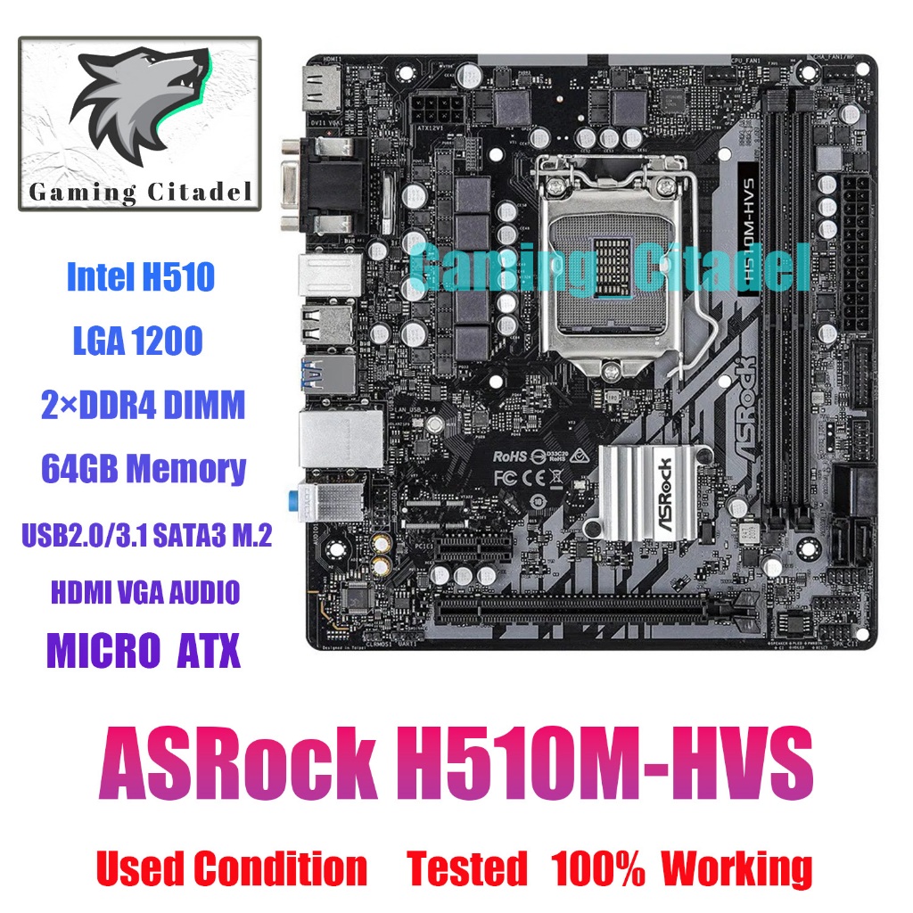 ASROCK H510M-HVS motherboard Micro ATX LGA 1200 DDR4 | Shopee Philippines