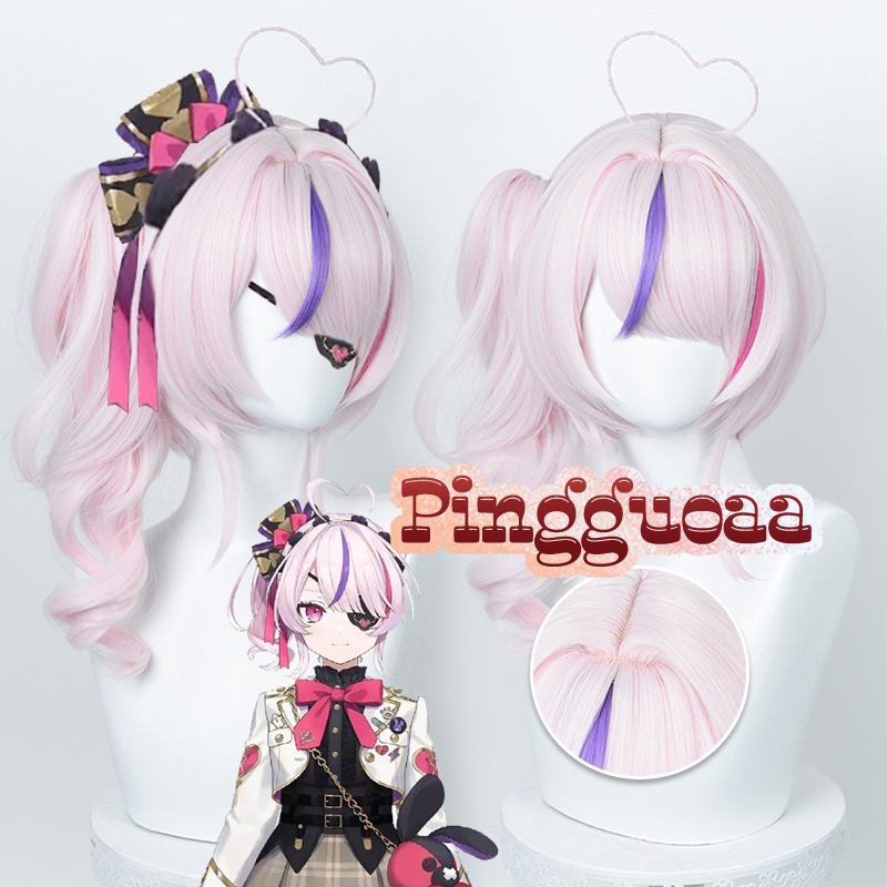 VTuber NIJISANJI lLUNA Maria Marionette Cosplay Wig 42cm Short Pink ...