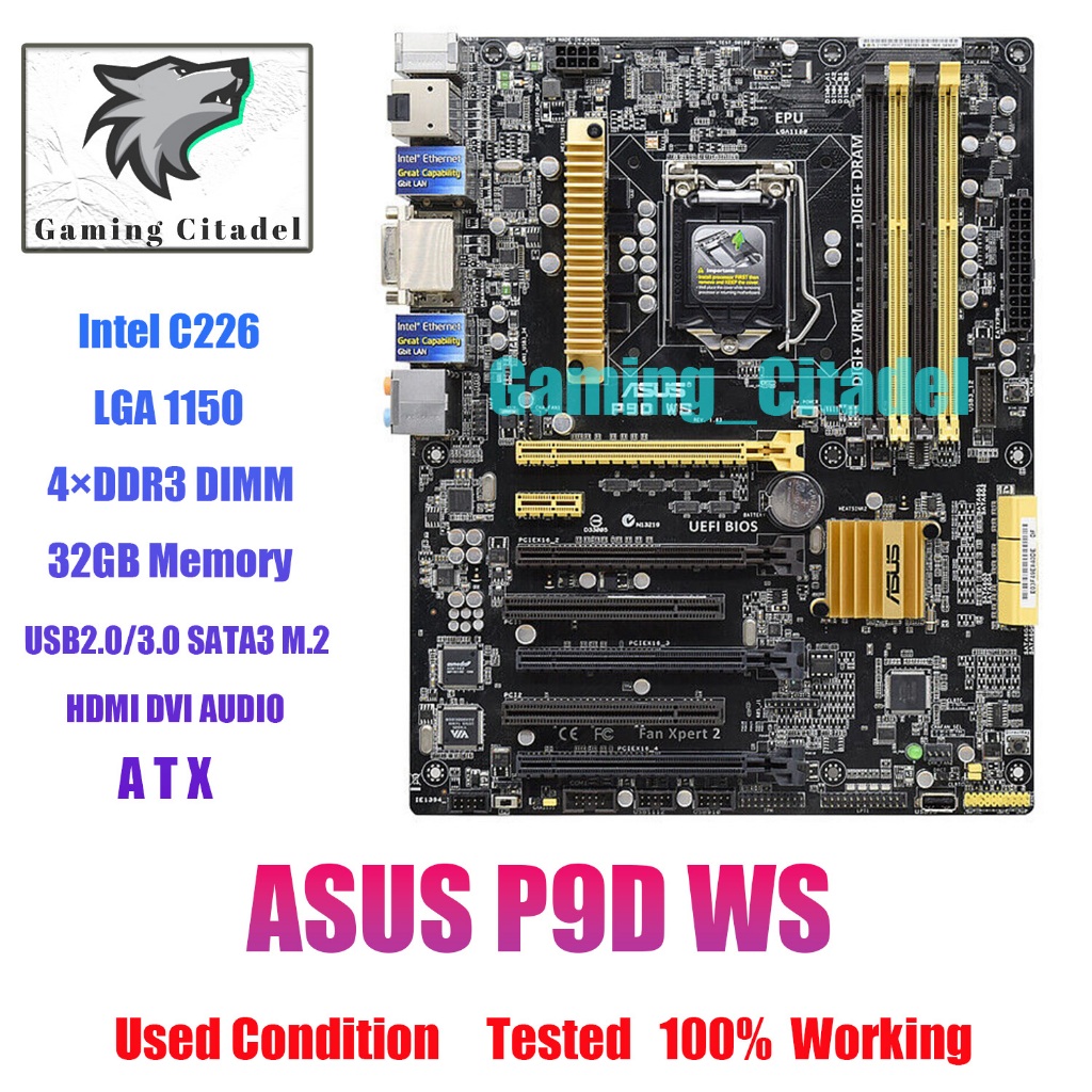 ASUS P9D WS Motherboard ATX Intel C226 LGA1150 DDR3 32GB SATA3 HDMI ...