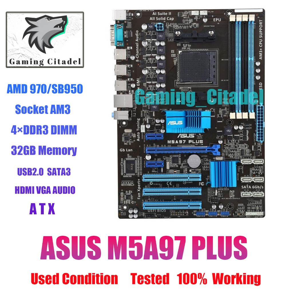 ASUS M5A97 PLUS Motherboard ATX AMD 970/SB950 AM3+ DDR3 32GB SATA3 ...