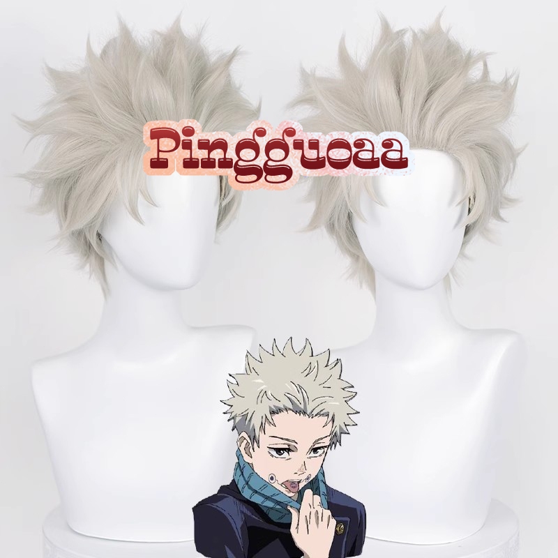 Anime Jujutsu Kaisen Toge Inumaki Cosplay Wig 30cm Light Linen Golden ...