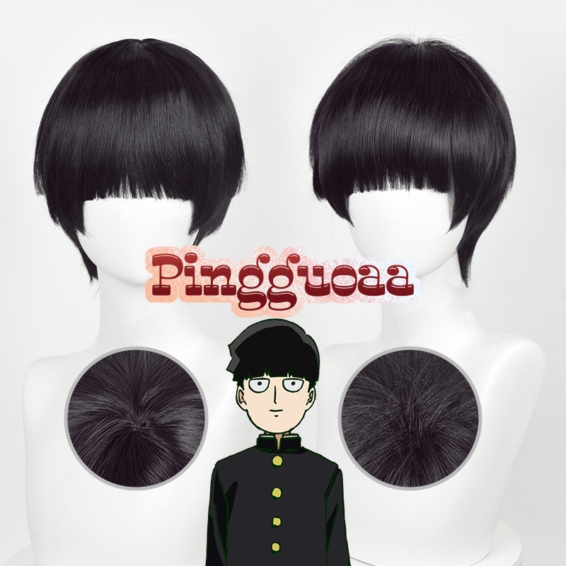 Anime Mob Psycho 100 Shigeo Kageyama Cosplay Wig 32cm Black Short Heat ...
