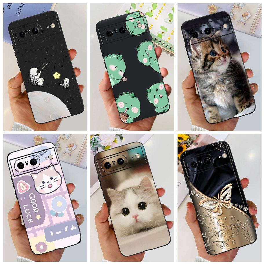 For Google Pixel 8 Pro / Pixel 8A Silicone Case Soft Black TPU ...