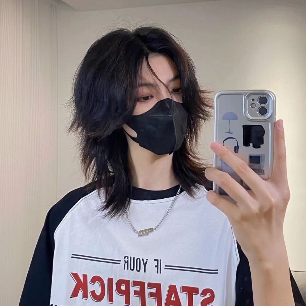 Fake hair mullet head unisex Internet celebrity Samurai head Japanese ...