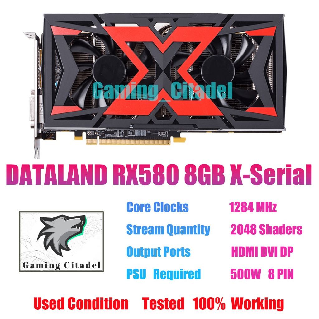 DataLand AMD Radeon RX570/Rx580/Rx590/Rx5500xt 8GB 2048SP GDDR5 PCI-E ...