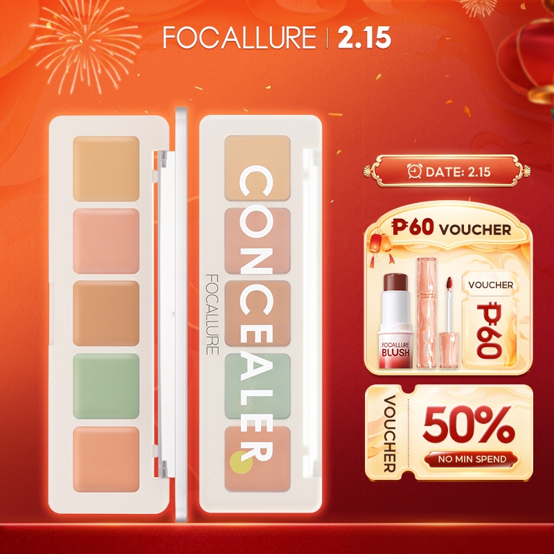 Focallure 5 Color Corrector Concealer Palette Multicolor High Cover But ...