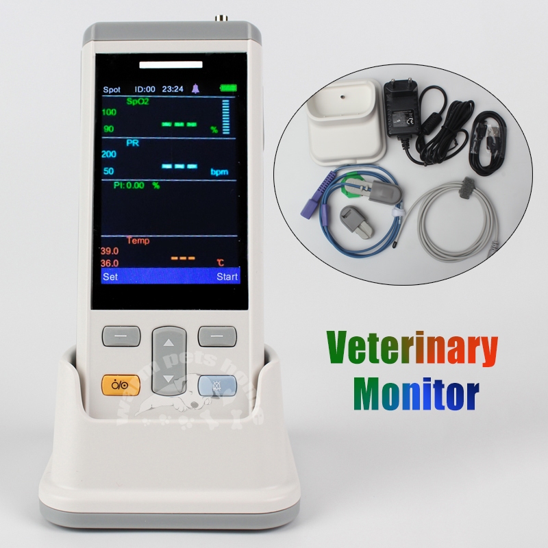 Portable Veterinary Monitor Multi-parameter Cat Dog Animal Vet Handheld ...