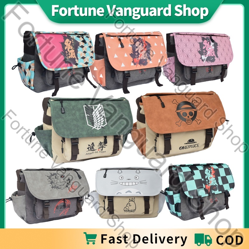one piece anime bag anime sling bag attack on titan demon slayer TOTORO ...