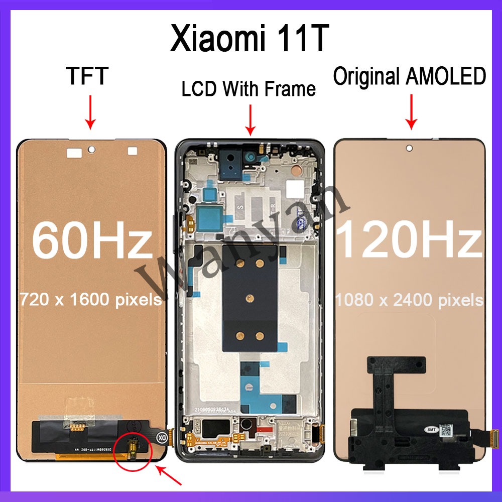 OEM For AMOLED Xiaomi Mi 11T 11T Pro LCD Display Touch Screen With ...