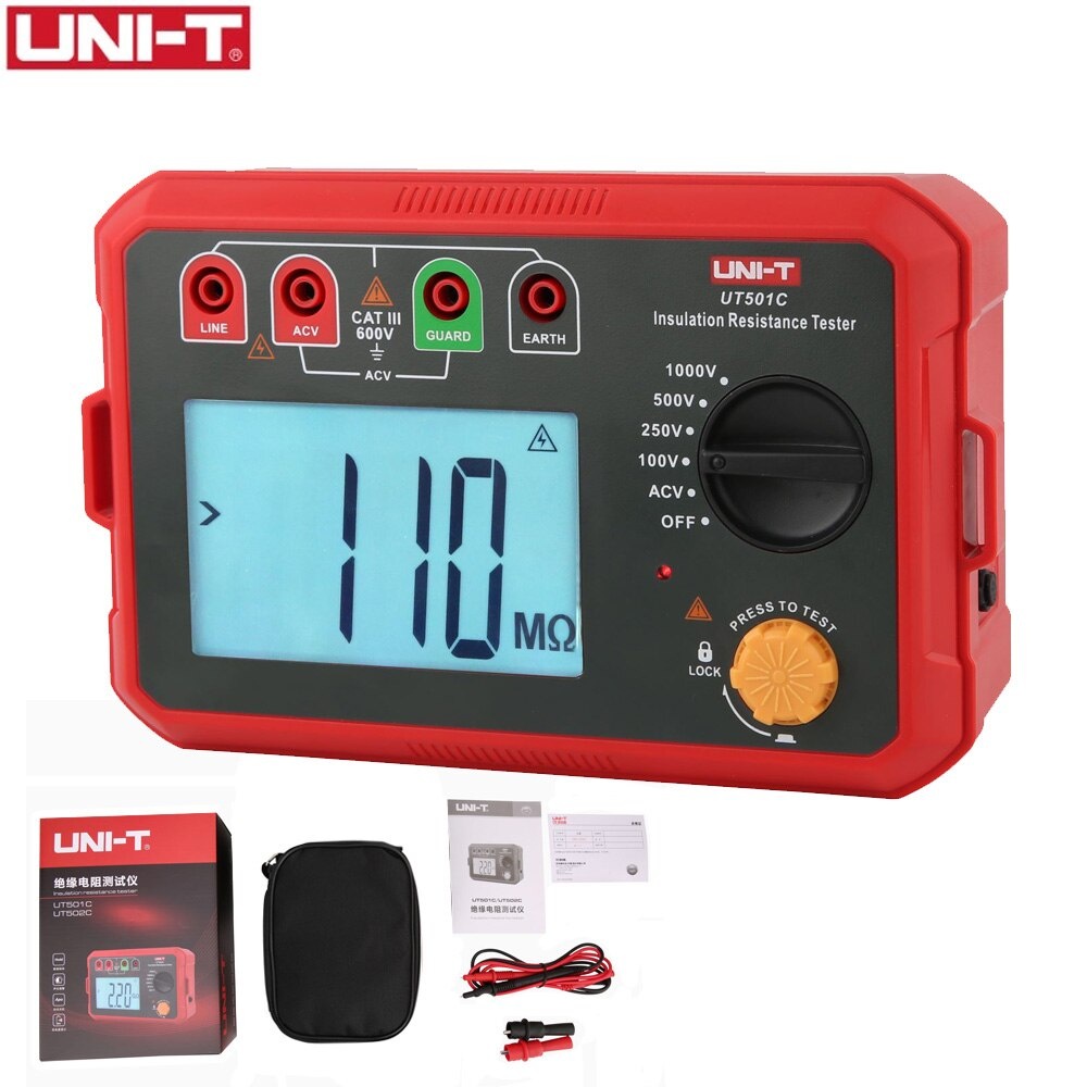 (New Model) UNI-T UT501C 502C digital insulation tester 1000V Megger ...