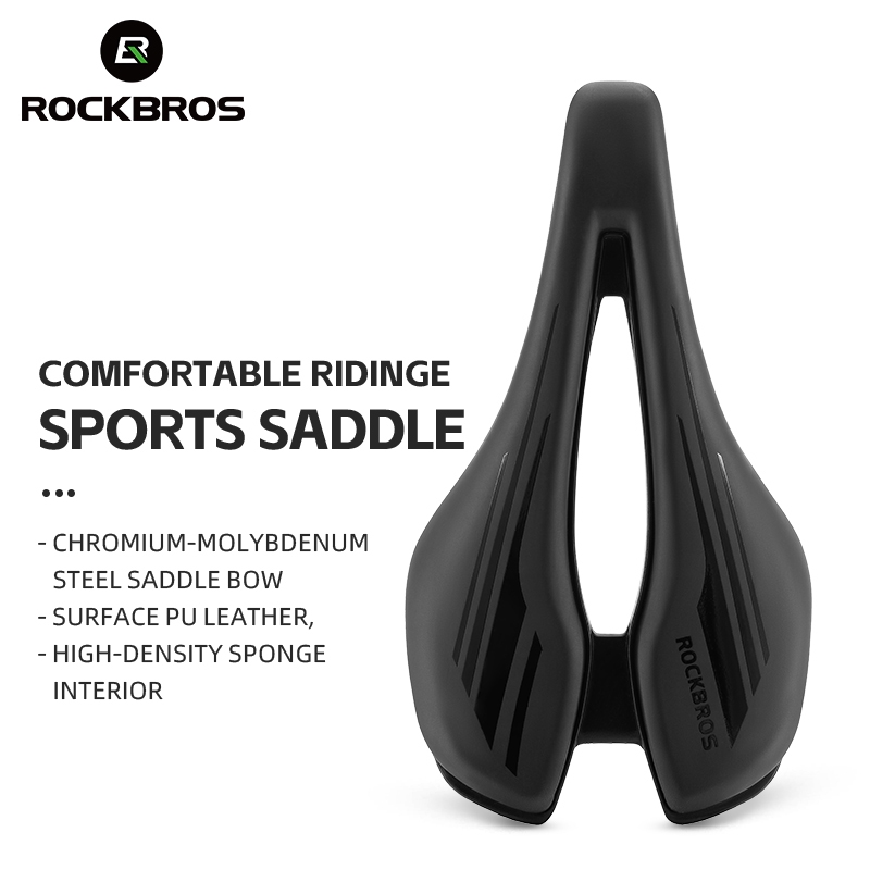 【PH Delivery】ROCKBROS Bike Saddle PU Leather Hollow Bike Seat Pad Breathable Shockproof MTB Road ...