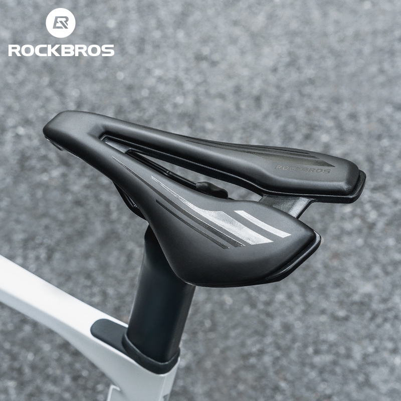 ROCKBROS Bike Saddle Shockproof PU Leather High-Density Breathable MTB Road Bike Cushion Anti ...