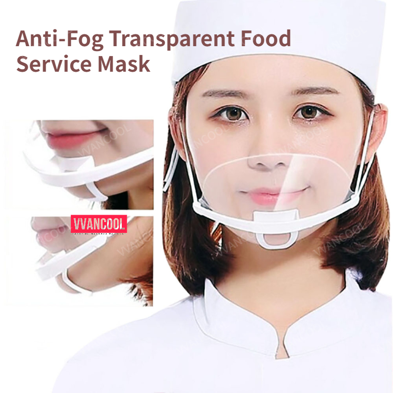 10pcs Transparent Food Service Mask Anti-fog Ultra Light Reusable Face ...